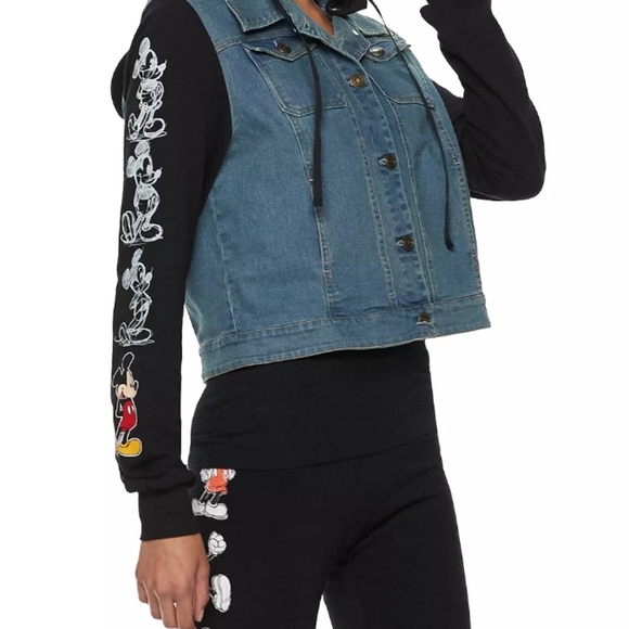 Disney | Jackets & Coats | Nwt Disneys Mickey Mouse Jean Jacket W Black ...